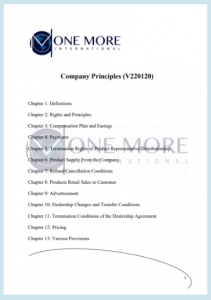 our Company Principles – One More International Malaysia